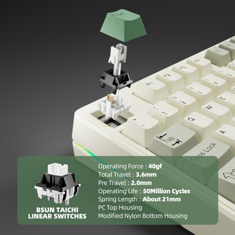 LINKY 87 TKL Customized Mechanical Keyboard 87 Keys Wired & Wireless B ...